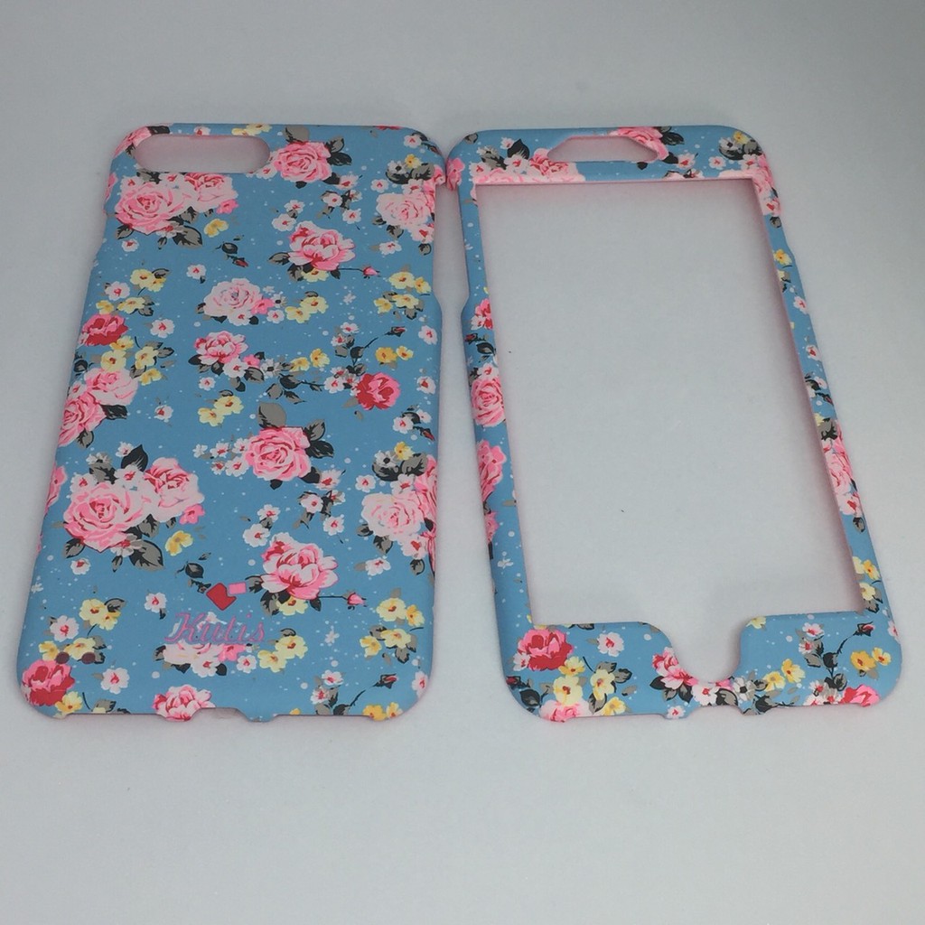 Kutis Case For Iphone 7 Plus 8 (Blue Flower Pattern) New Arrival Front ...