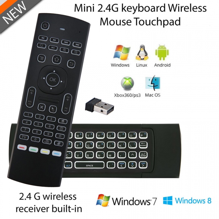 MX3 2.4GHz wireless with backlight fly air mouse keyboard remote for ...