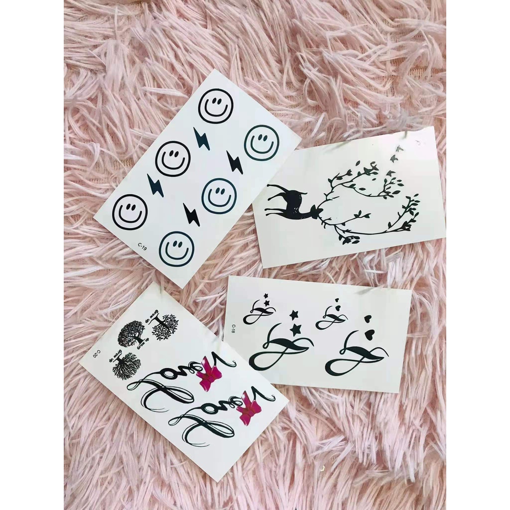 4pcs Temporary Tattoo Sticker Waterproof & Cute Sticker English Letter ...