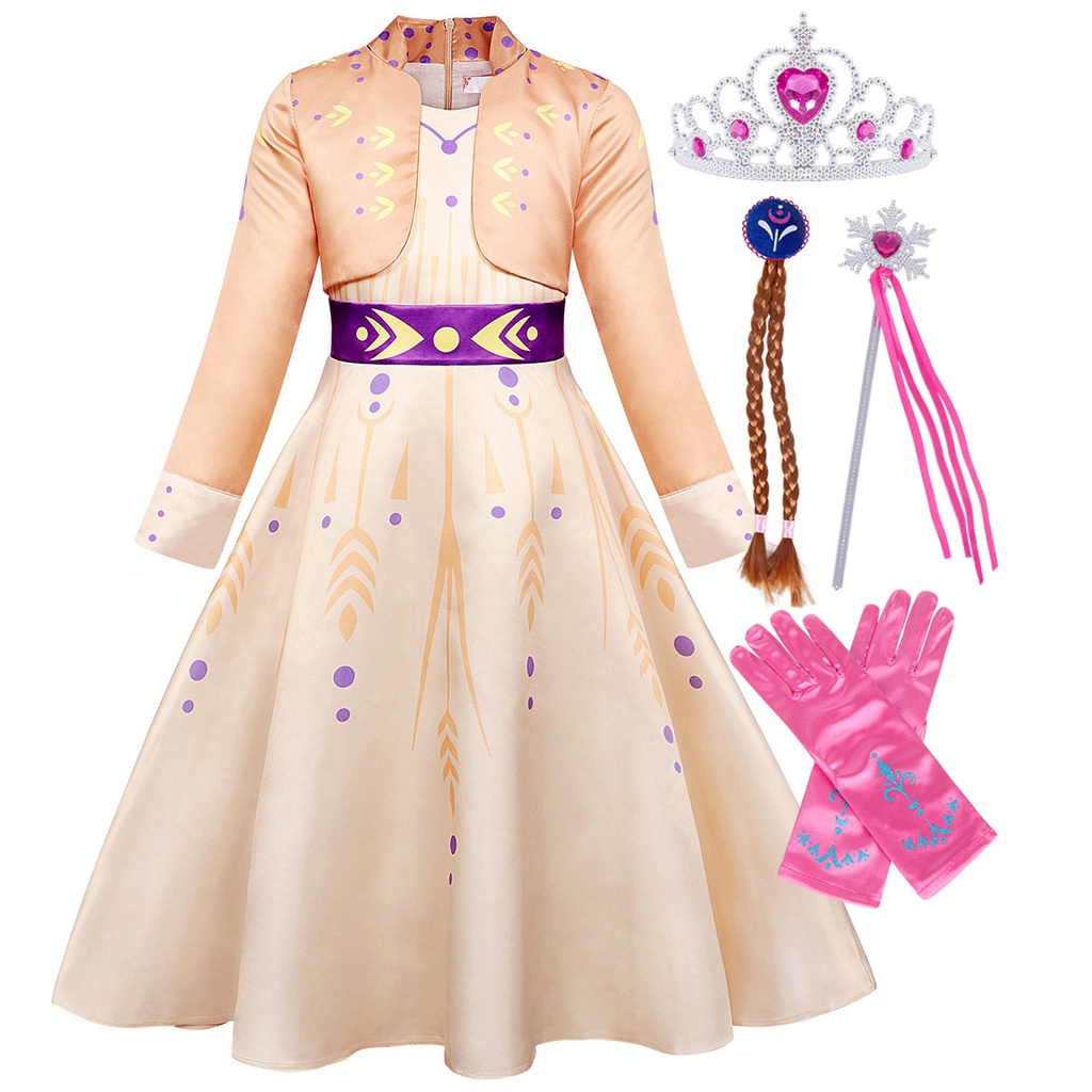 Frozen 2 Anna Aisha Cosplay Kids Christmas Kids Party Dress Girls Dress ...