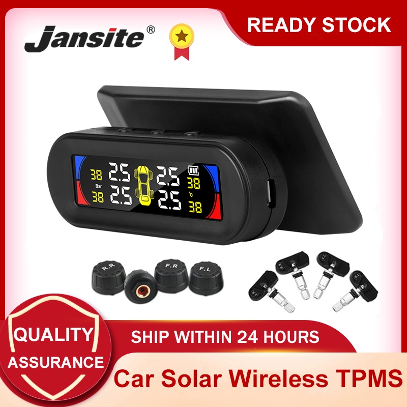 Jansite Car Solar TPMS Tyre Pressure Monitoring System LCD Display ...
