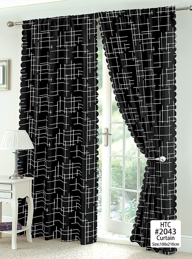 1PC Black Curtain Plain 100cm*210cm Window or Door Home Decoration Semi ...