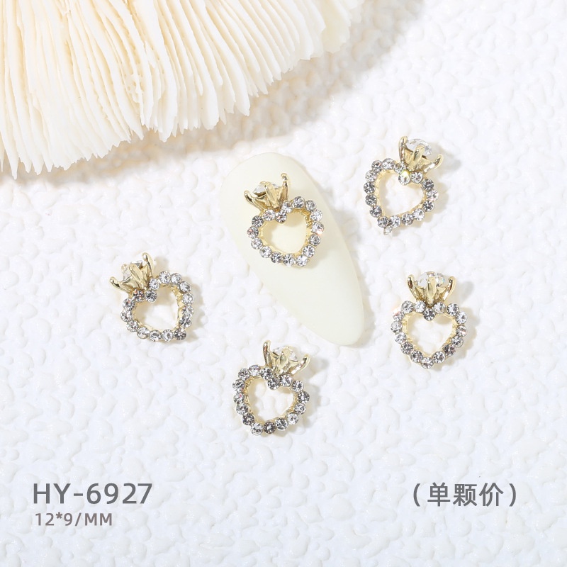 ins nail jewelry, pearl and diamond round wreath, opal bow, peach heart ...