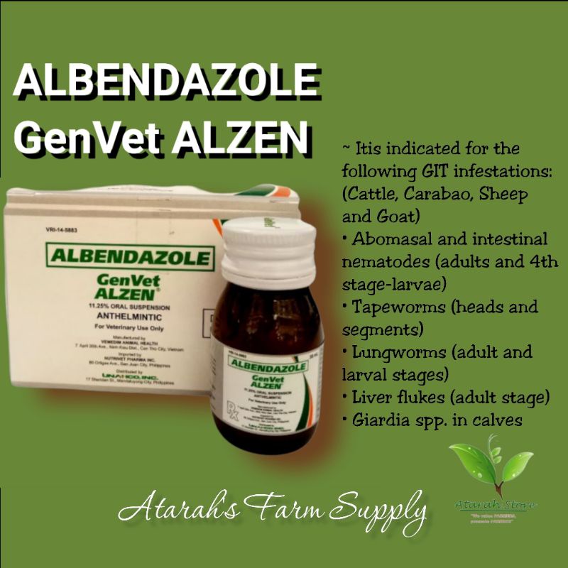 COD! GENVET - ALZEN 30ML (ALBENDAZOLE) (Same with VALBAZEN) | Shopee ...