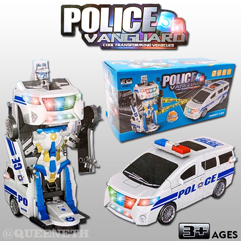 Battery Operated Firetruck Transformer Robot Omni Car Toy / Police ...