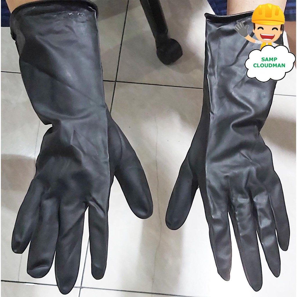 Industrial Latex Gloves Size L Thick Rubber Latex Long Household or ...