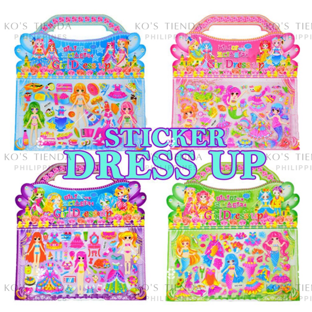 New arrival Kawaii Kids Girls Dress up 3D Doll Sticker Girls anime ...