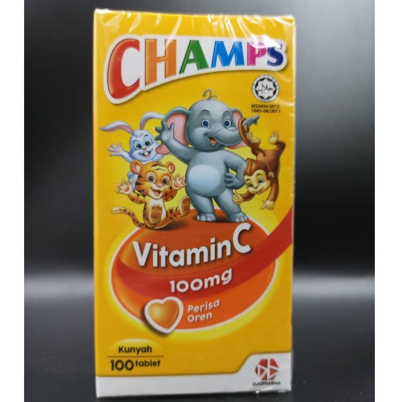 Champs C 100mg Orange 100s chewable tablet (kids supplement) | Shopee ...