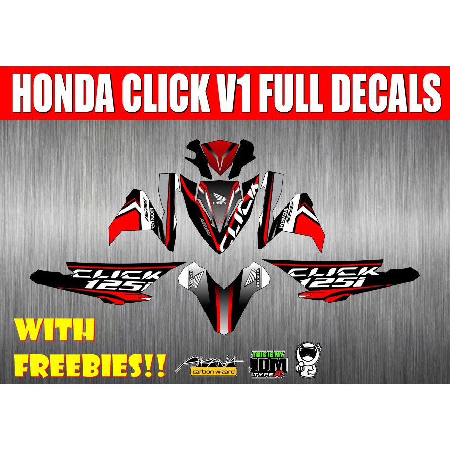 HONDA CLICK V1 FULL DECALS PRINTED LAMINATED QUALITY STICKER | Shopee ...