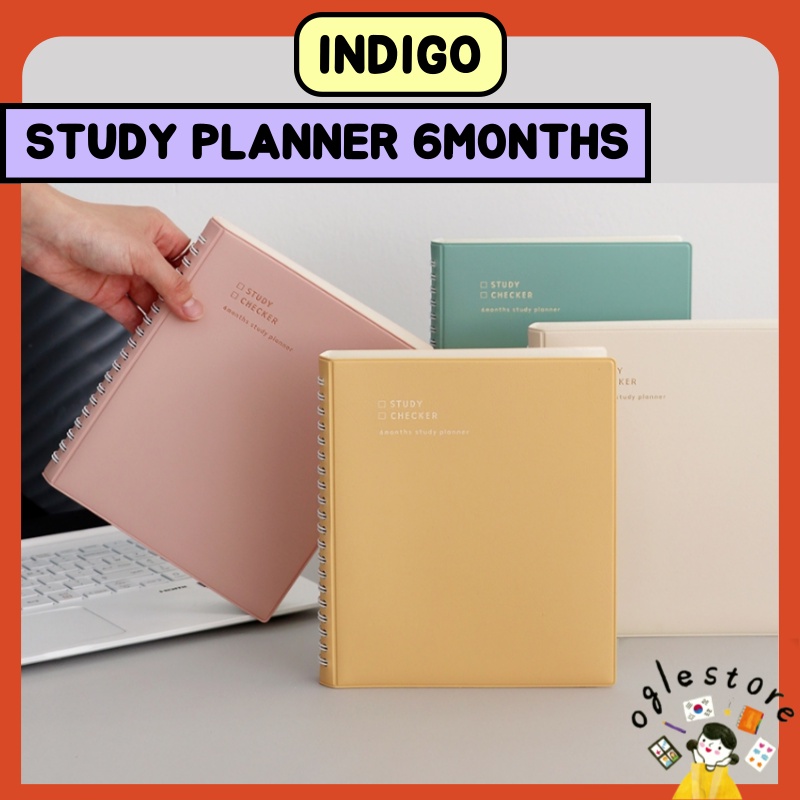 Korean Study Planner 6Months Studyplanner Montlhy Daily Online Classs Korea Studyplanner Indigo ...