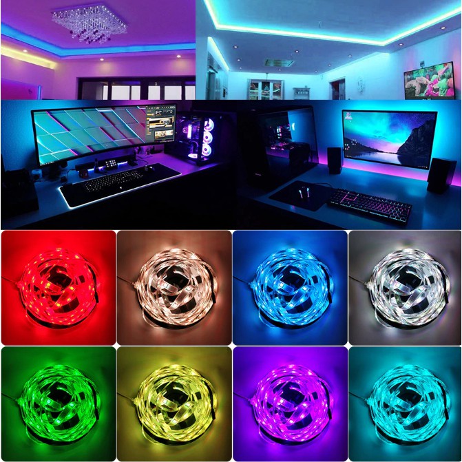 10m 2x5M 3528 SMD 600 LED String Strip Light RGB + remote control ...