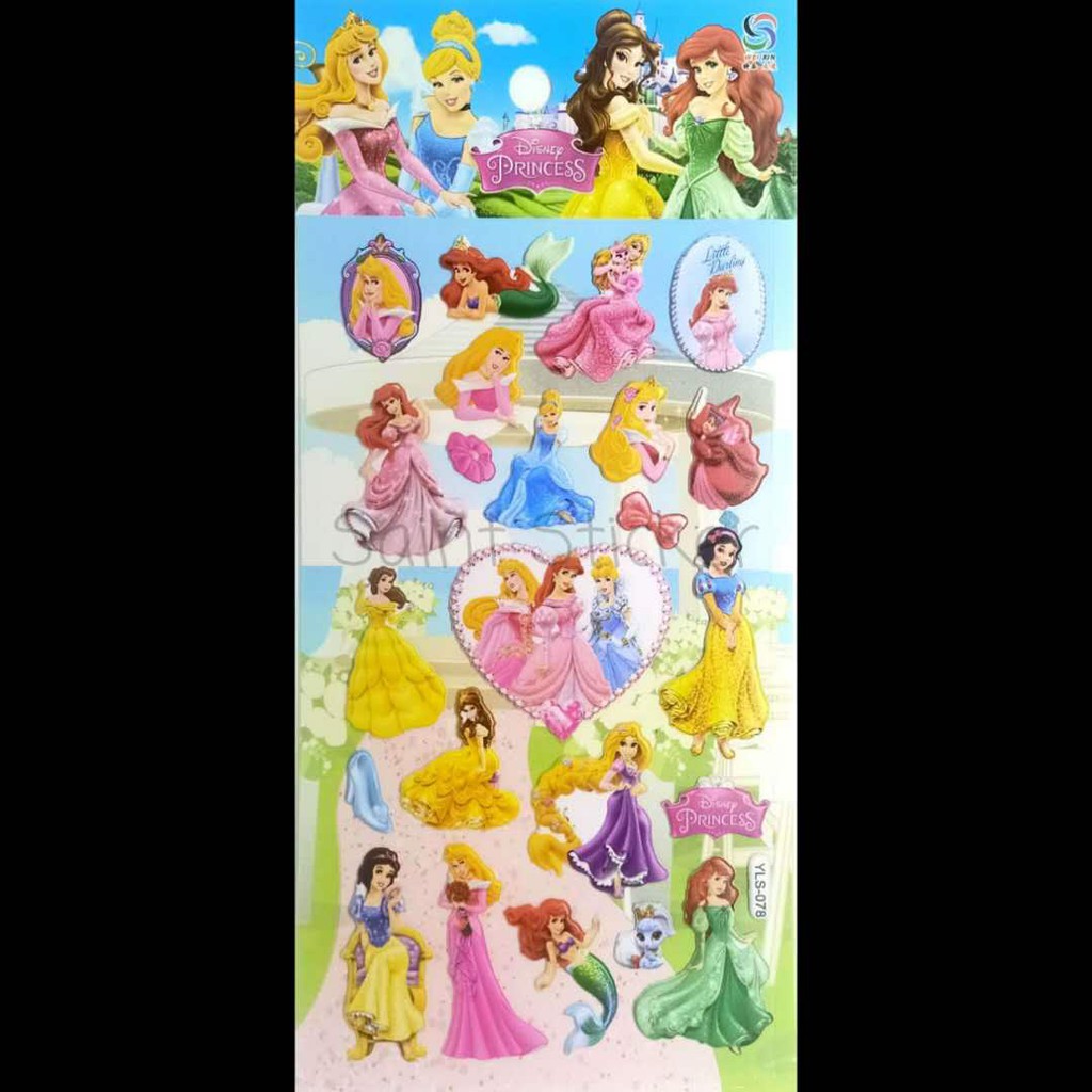 Sticker Embossed Picture Paste Sticker Children Disney Princess ...