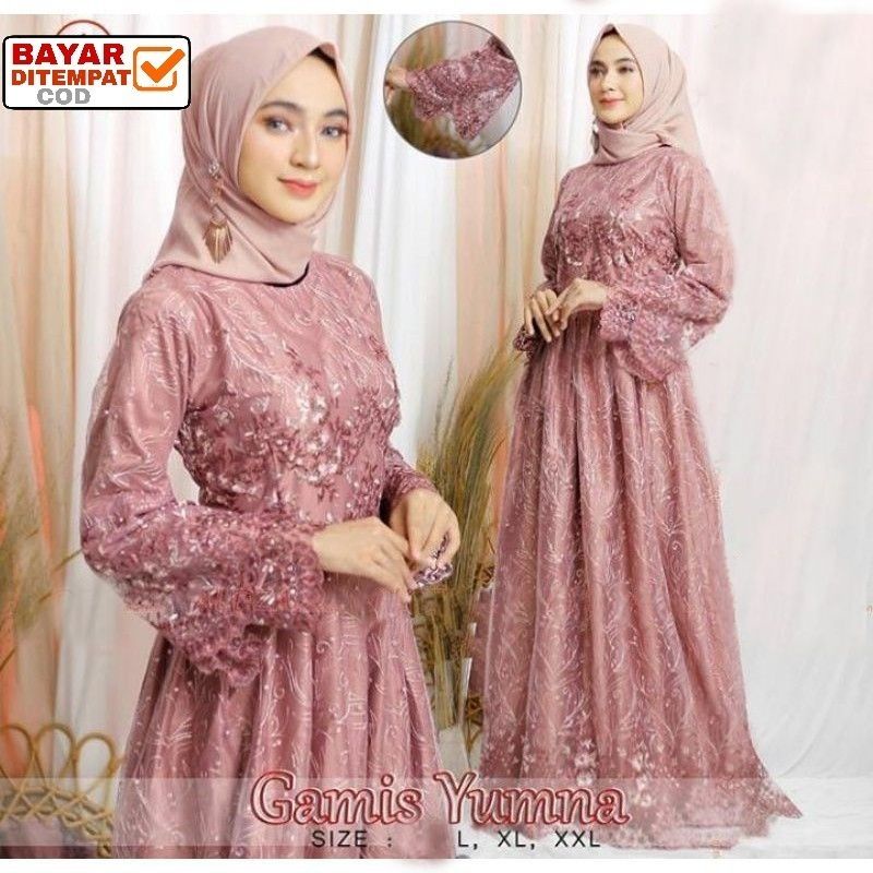 Size L XL XXL / Party Gamis / Jumbo Gamis / Maxi Dress / Tile Gamis ...
