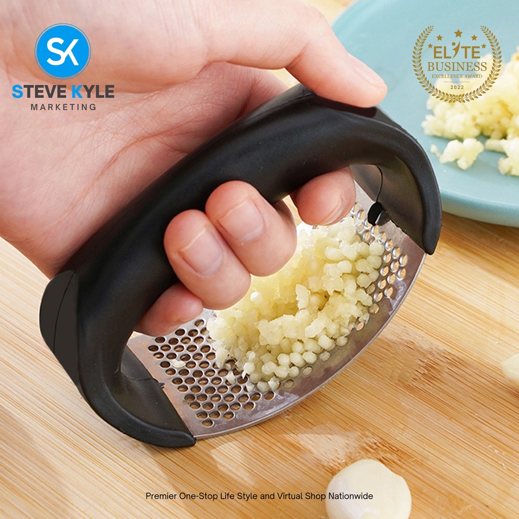 Stainless Steel Press Manual Garlic Grinder Mash Chopping Tool Curve ...