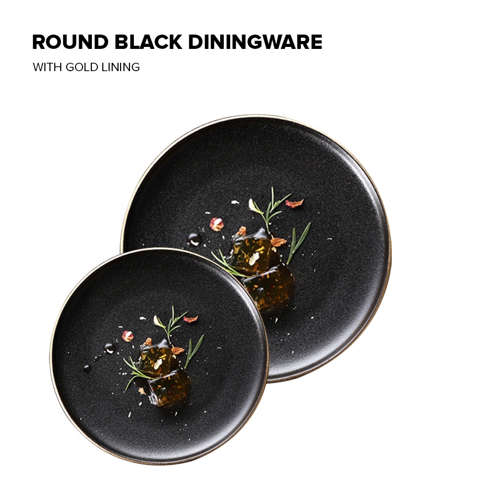 Minimalist Black Frosted Dinner Plate Creative Tableware Porcelain ...