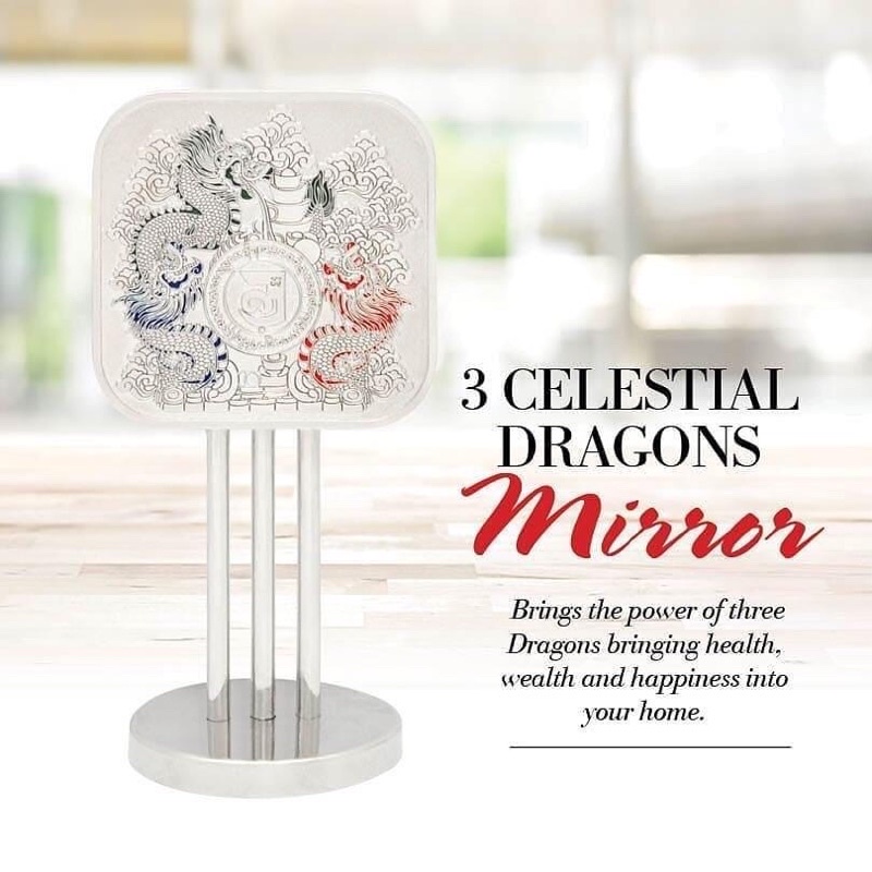Fengshui 3 Celestial Dragon Mirror Three Celestial Dragon | Shopee ...