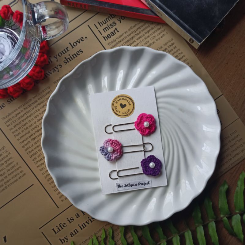 Flower Paper Clip (Handmade Crochet) (LARGE SIZE) | Shopee Philippines