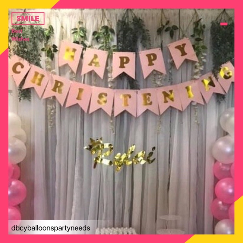 new happy christening banner partyneeds decorations party supply ...
