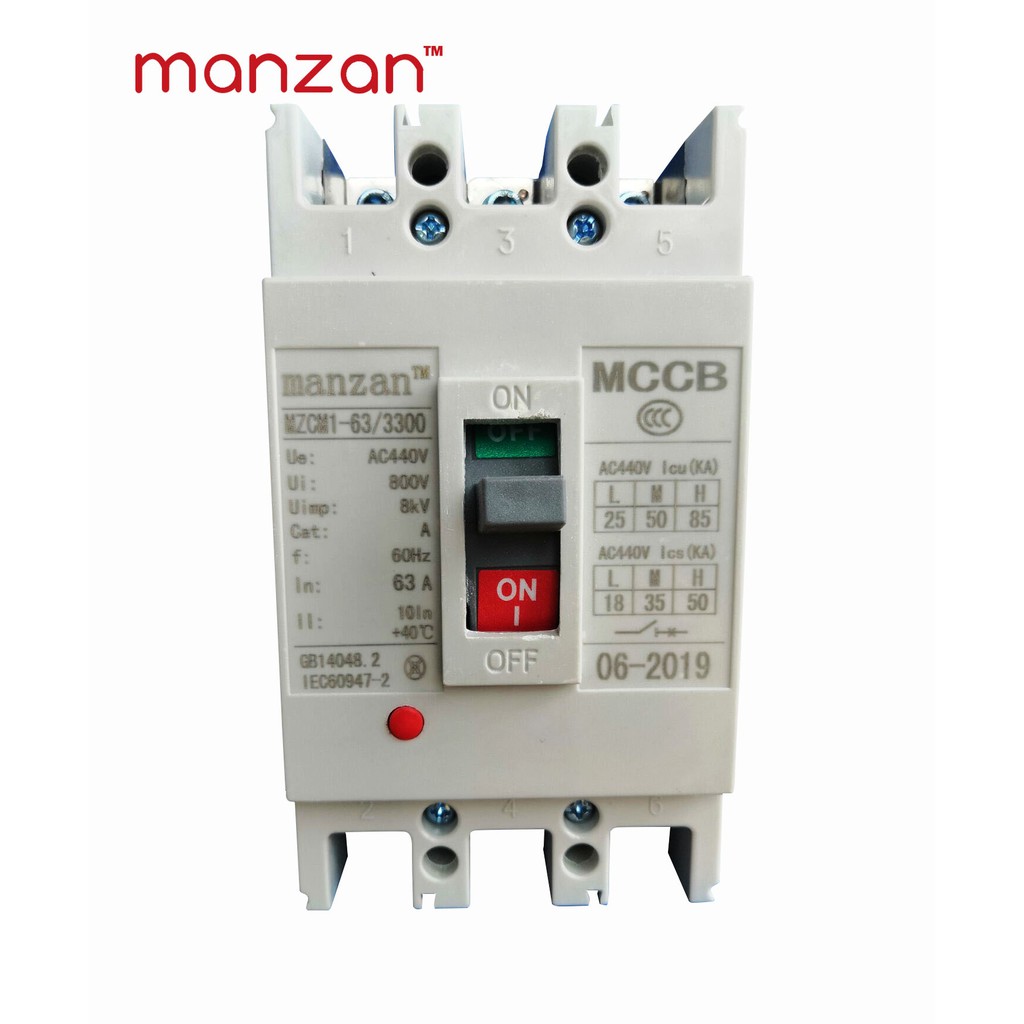 Manzan MCCB Electric Circuit Breaker 63A/100A/125A/160A/200A/250A 3P ...