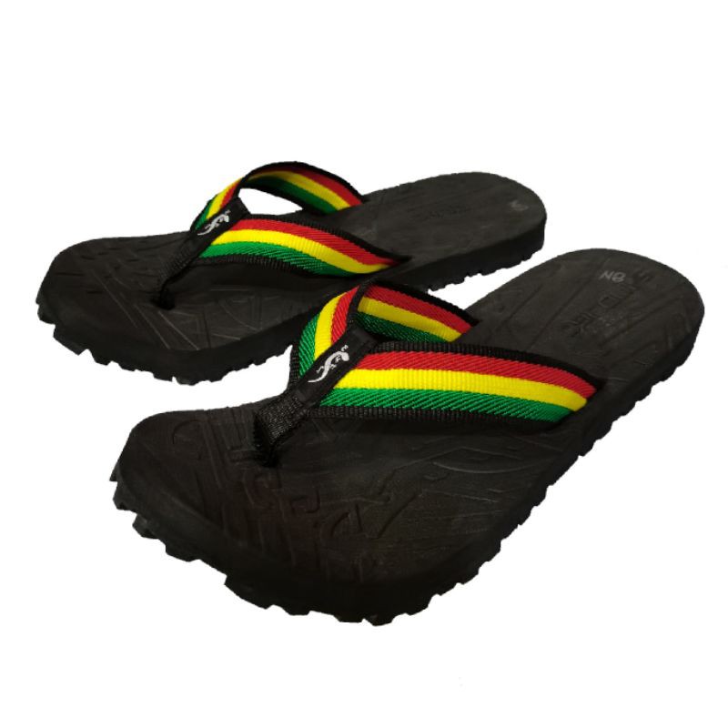 Outdoor slippers SANTH042 rasta design strap with black slipsole ...