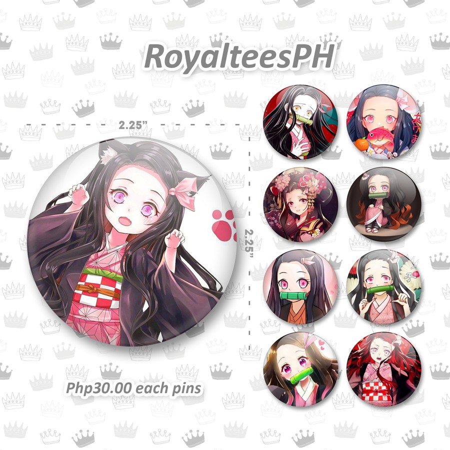 Demon Slayer Kimetsu no Yaiba Nezuko Fan-made Anime Button Pins ...