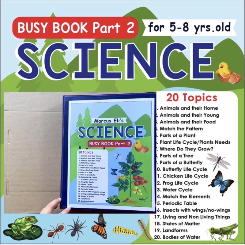 SCIENCE Activity Book 2 Laminated with vecro (for kids 5-8) | Shopee ...