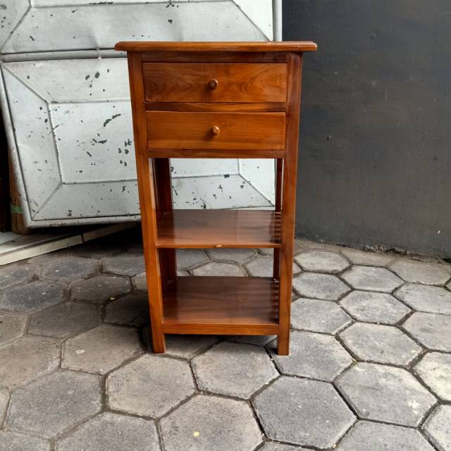 KAYU Teak Wood Side Table Nightstand | Shopee Philippines