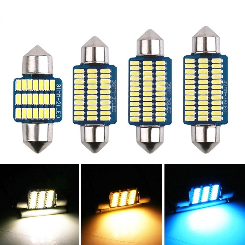 2X Festoon Car Led Lights C5W 31-36-39-41MM License Plate Lamp DC 12V Auto Dome Interior Room ...