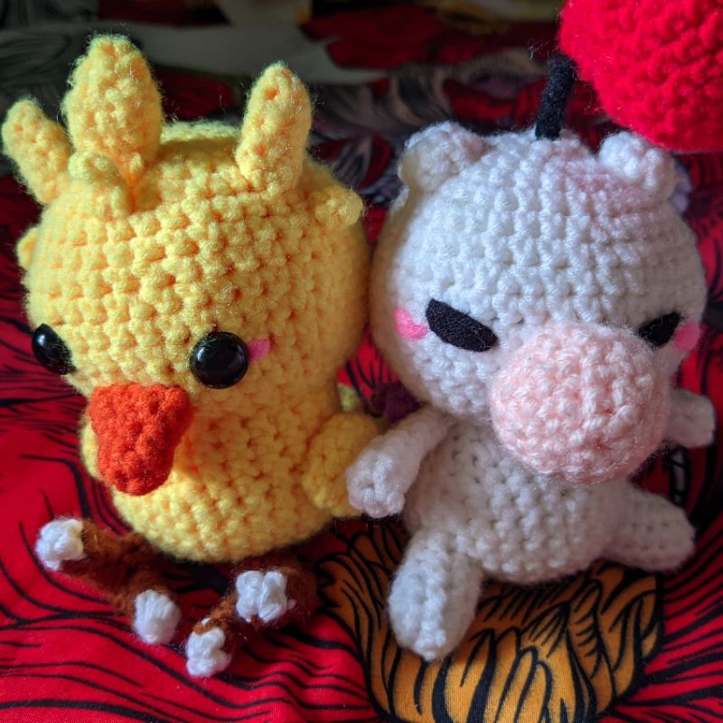 Final Fantasy Moogle and Chocobo Crochet • Handmade Amigurumi Plushies ...