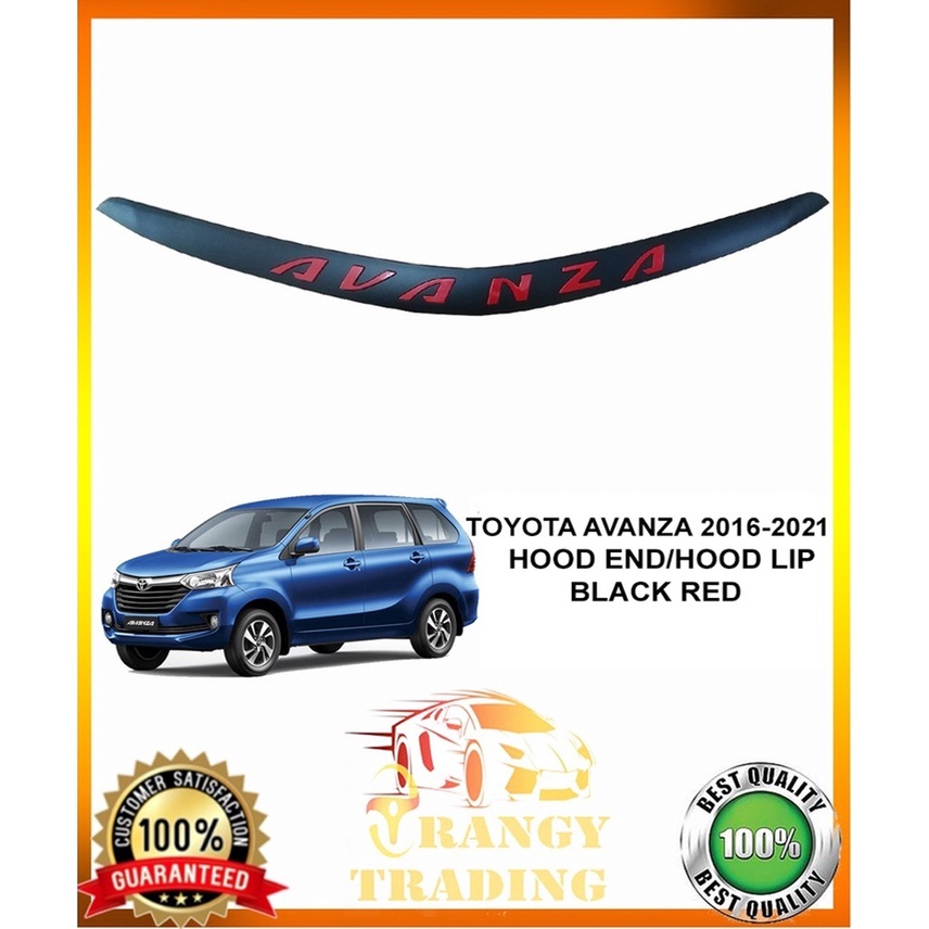 Toyota Avanza 2016 to 2021 Hood end / Hood Lip / Hood Guard Black Red ...