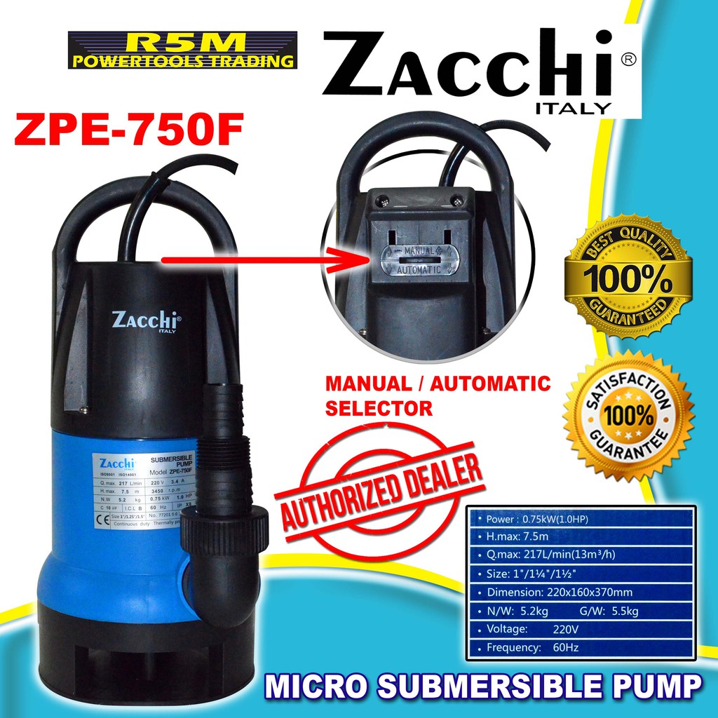 ZACCHI SUBMERSIBLE SEWAGE PUMP 1HP | Shopee Philippines