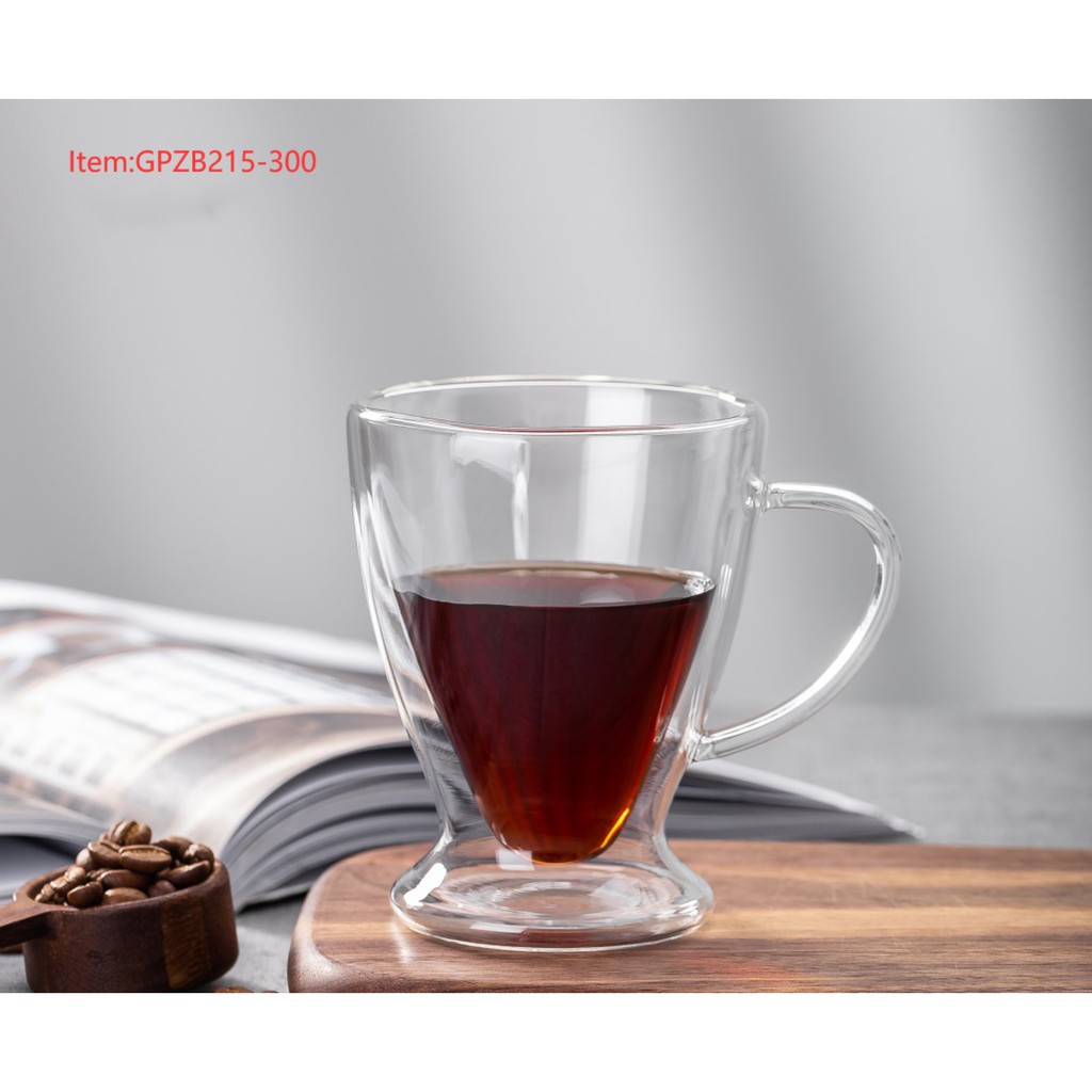 LG GPZB215-300 Deli 300ml Double Walled Glass High Borosilicate Glass ...
