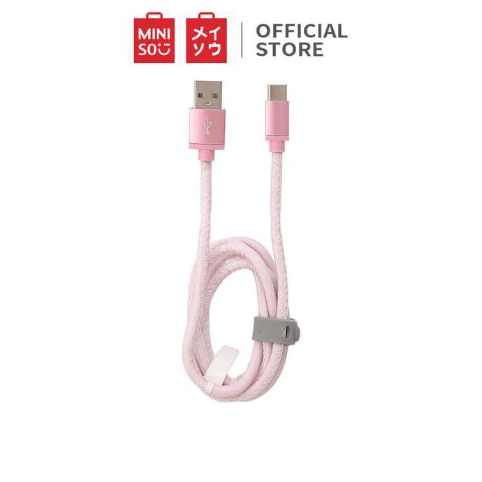 Original!! Miniso Type C 1m Data Charger Cable (Pink) | Shopee Philippines