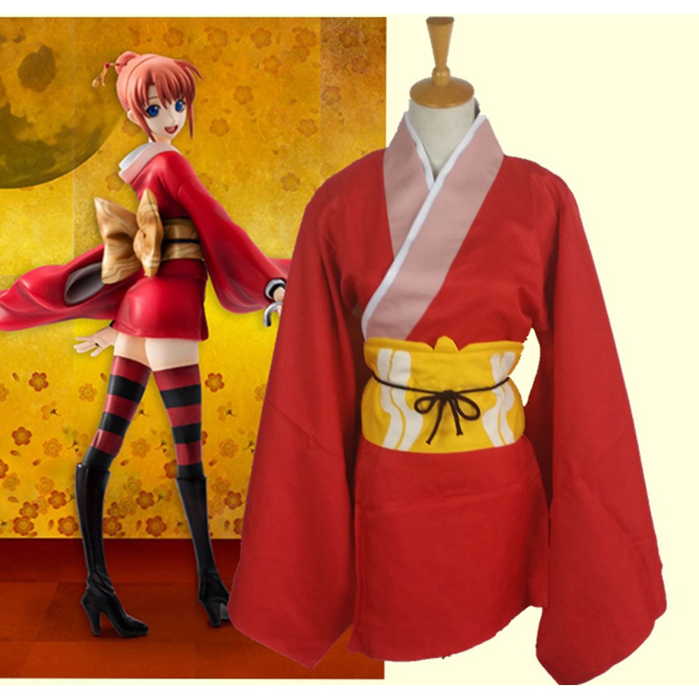 Anime Gintama Kagura Red Kimono Party Cosplay Costume | Shopee Philippines