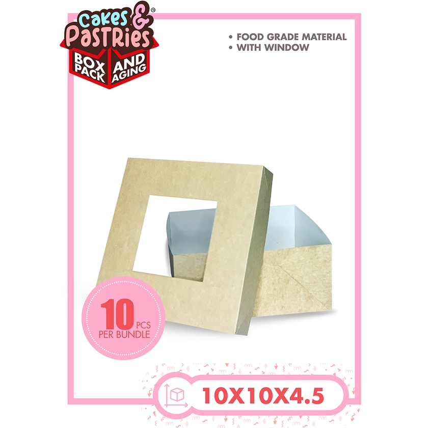 10x10x4.5 CARRIER BOX WITH OR WITHOUT WINDOW 10PCS & 20PCS | Shopee ...