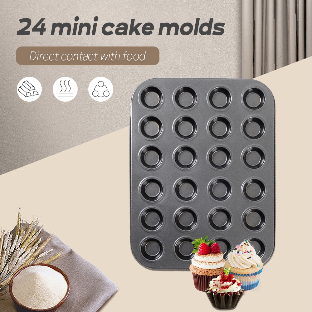 Muffin Baking Pan 24 Holes Mini Muffin Tray Mini Muffin Pan Mold Non ...