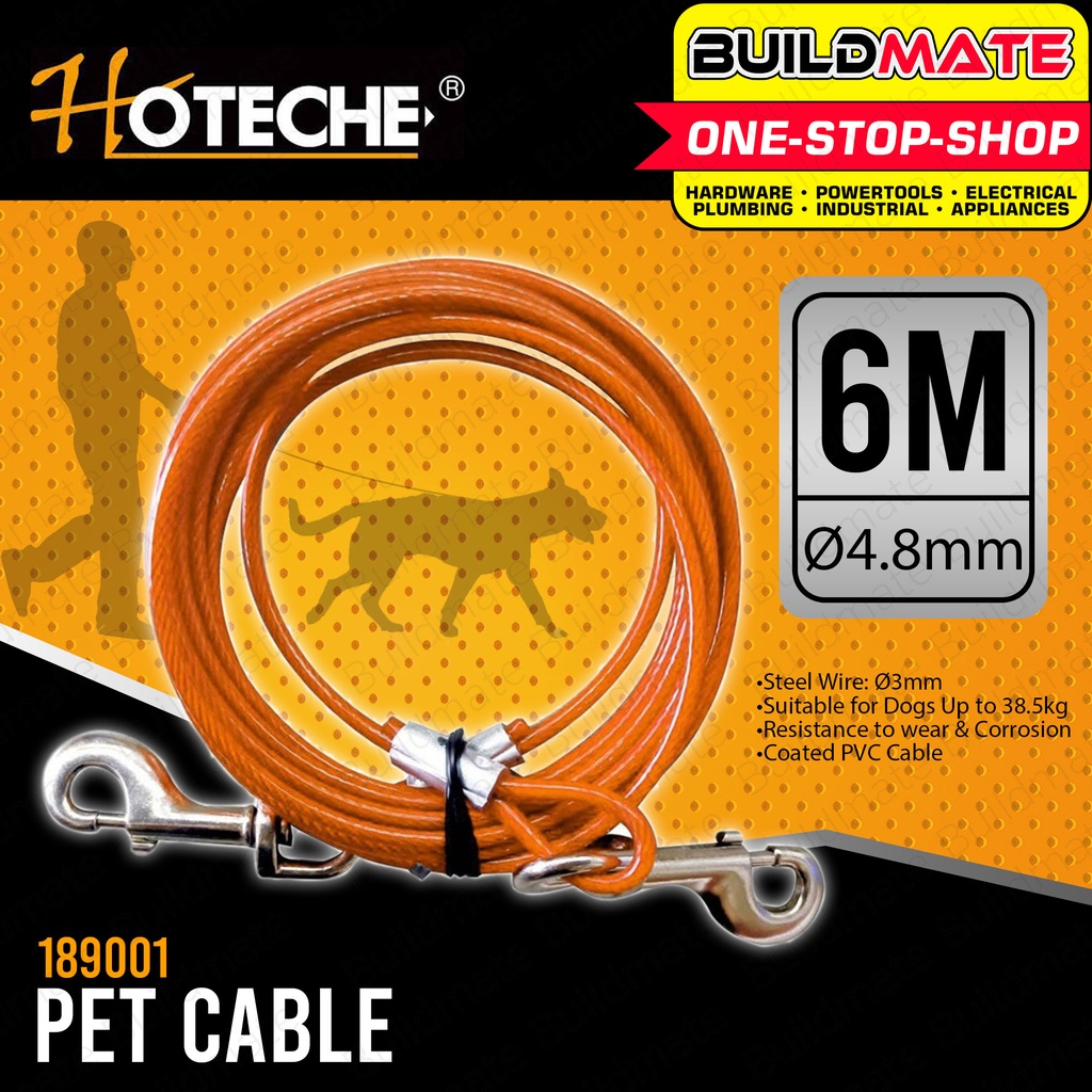 HOTECHE 6M Pet Cable Pet Tie Out Cable Pet Leash Heavy Duty HTC-189001 ...