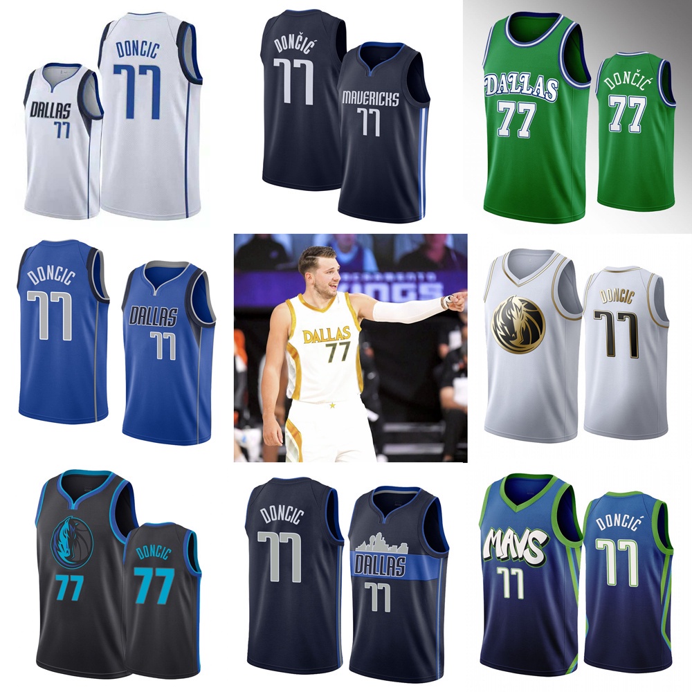 Dallas Mavericks #77 Luka Doncic Jersey Embroidered NBA Basketball ...