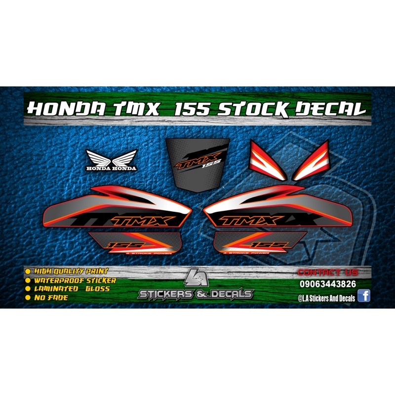 TMX 155 stock decals laminated with freebies | Shopee Philippines