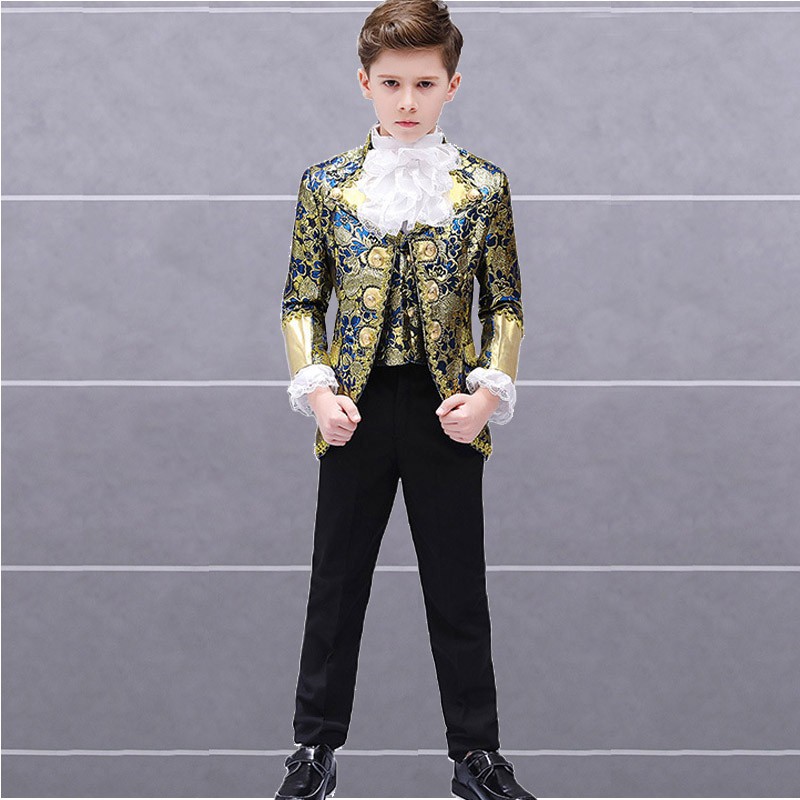 Victorian Prince King Costume Kid Boys Formal Dress Outfit Noble Retro ...