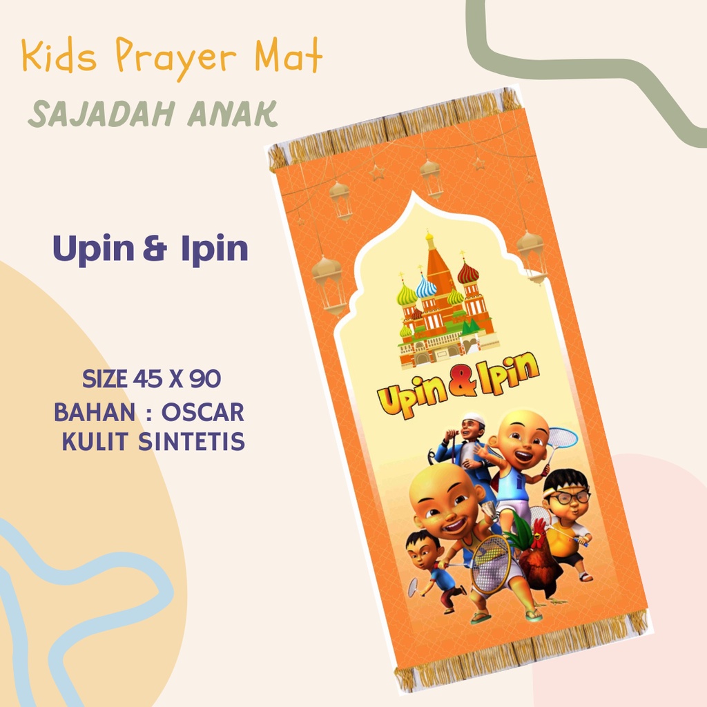 Custom Upin&Ipin Children's Prayer Mat ORANGE Color/Custom Children's ...