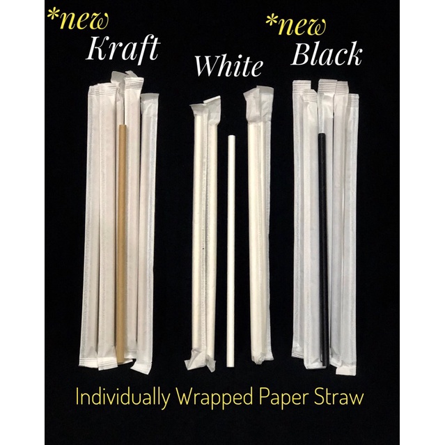 Individually Wrapped Paper Straw 100pcs | Shopee Philippines