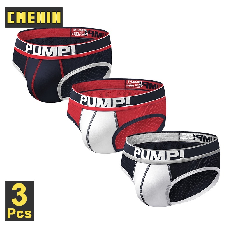 PUMP 3Pcs Multi Color Men Briefs Underwear Mesh Boxer U Cinvex Pouch ...