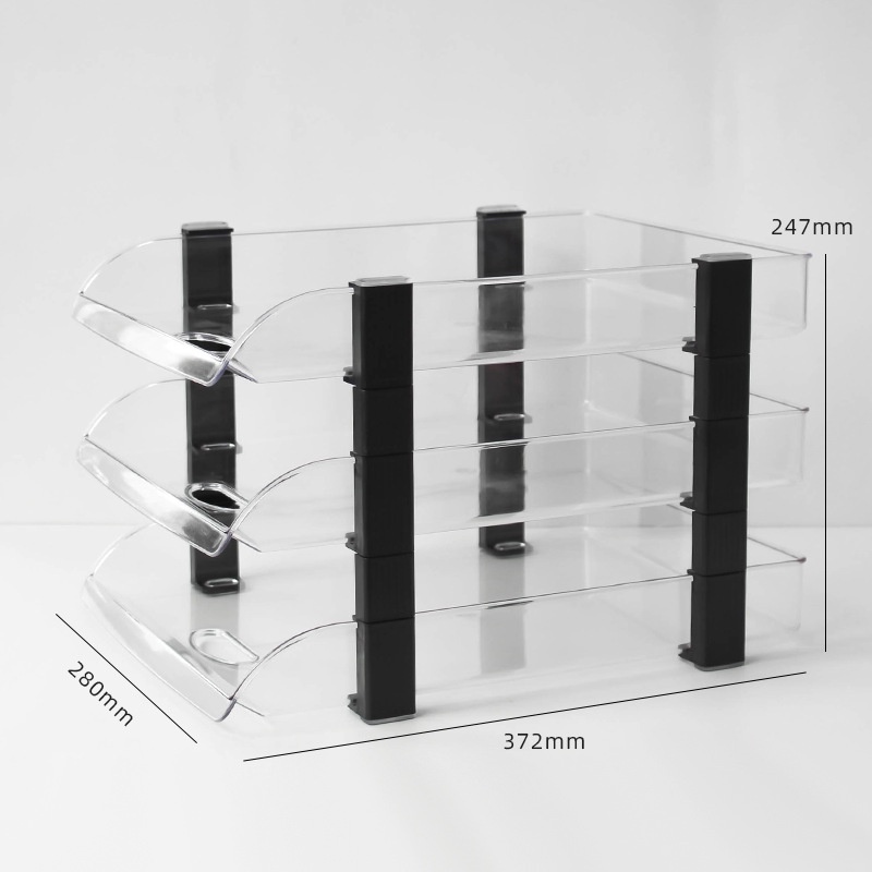 Two layers / Three layers File Tray Acrylic Organizer Office files ...