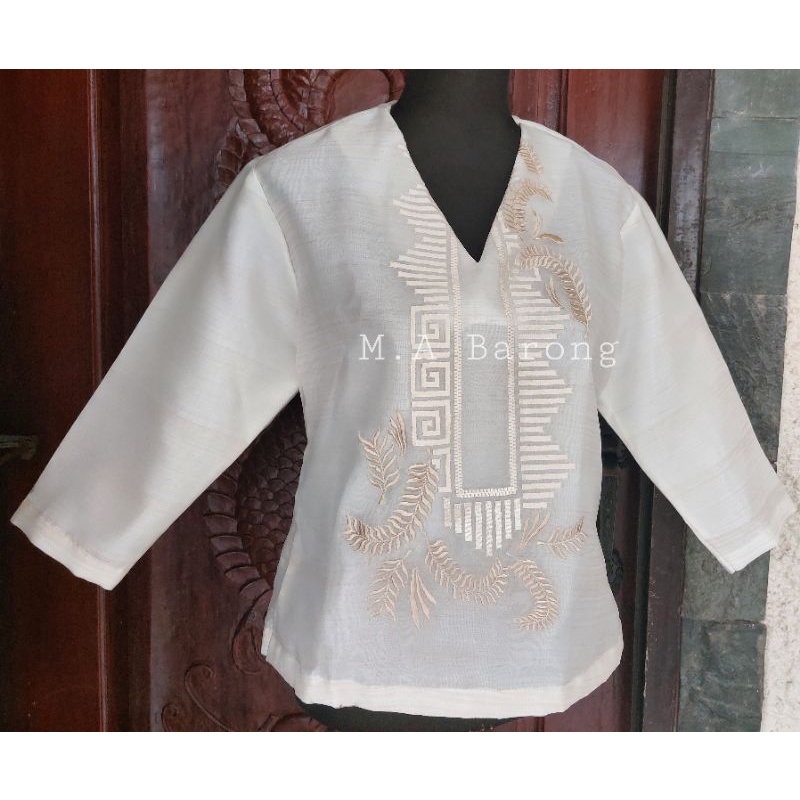 Barong blouse 3/4 style for women | Shopee Philippines