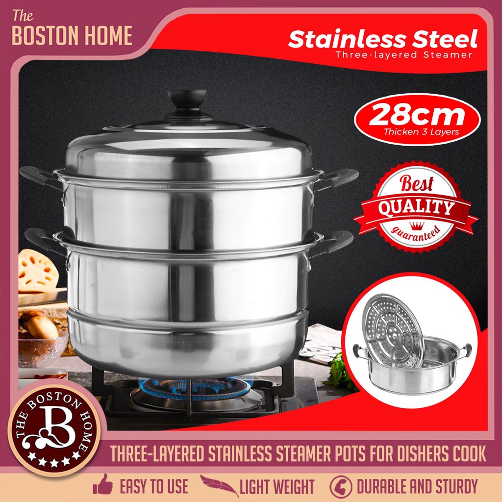 COD 3 Layer Stainless Steel Steamer And Cooker | Shopee Philippines