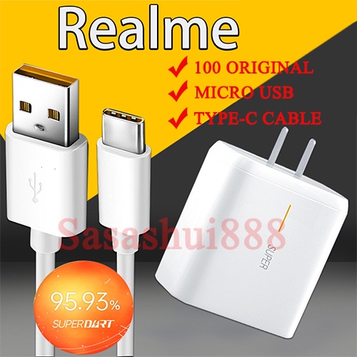 Original Realme Charger 5V5A 2 IN 1 Travel Charging Micro Usb+Type C ...