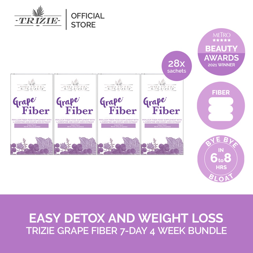TRIZIE Grape Fiber 4 Week [for Weight Loss with Oil Palm Fiber, Oat ...