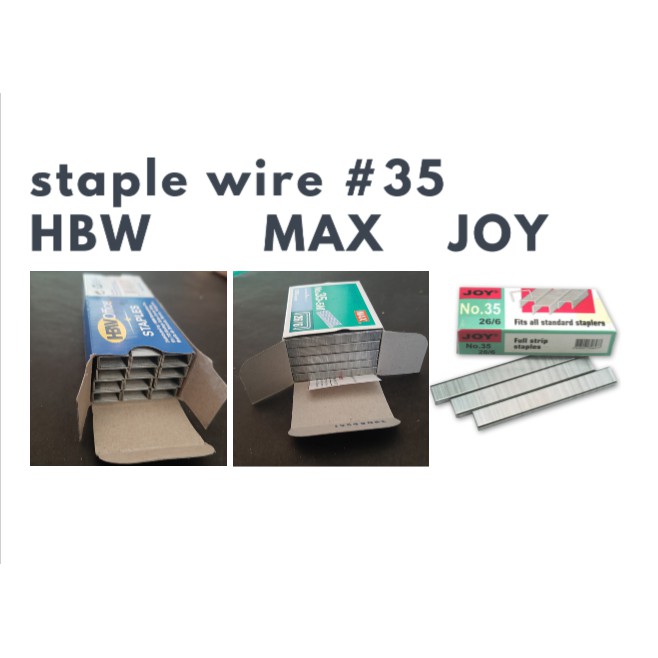 Staple Wire #35- available in brand(max, hbw, tiger)- per box | Shopee ...
