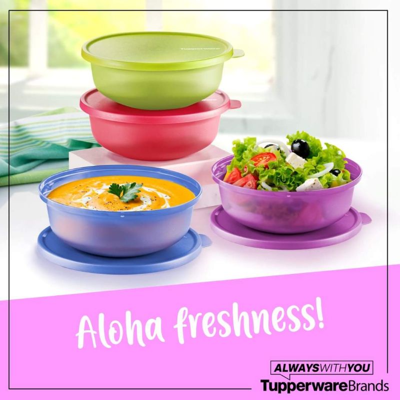 Tupperware Brands Aloha Bowl 1L (Red/Purple/Blue/Green) | Shopee ...